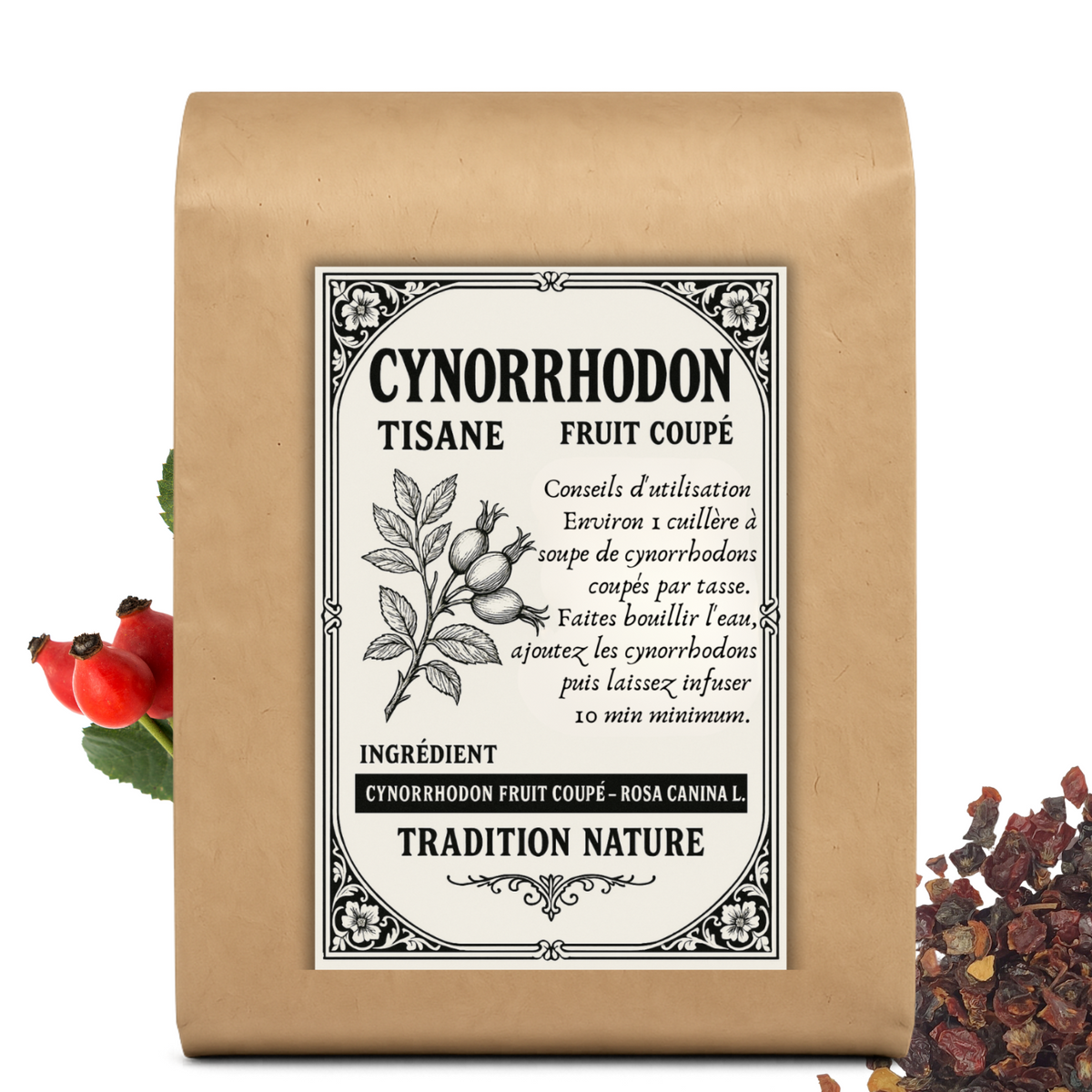 Cynorrhodon - Fruits coupés | Tisane d'Églantier – Tradition Nature